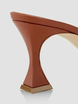Manolo Blahnik Jadarona 70mm Leather Mules - Brown
