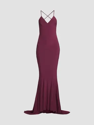 Norma Kamali Crisscross Scoopback Gown