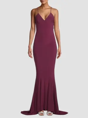 Norma Kamali Crisscross Scoopback Gown