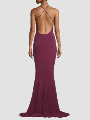 Norma Kamali Crisscross Scoopback Gown