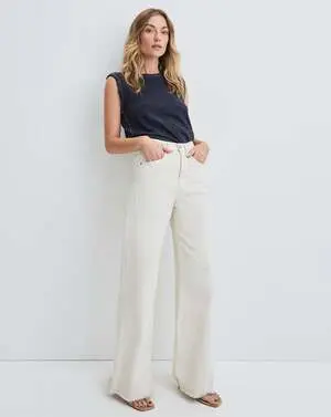 Veronica Beard Taylor Wide-leg Jean Raw Hem