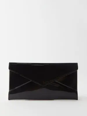 Saint Laurent Saint Laurent - Envelope Patent-leather Clutch Bag - Womens - Black - ONE SIZE Black