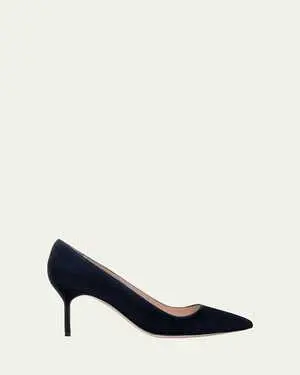 Manolo Blahnik Bb 70mm Suede Pumps - Navy