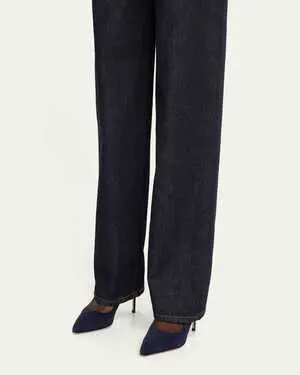 Manolo Blahnik Bb 70mm Suede Pumps - Navy