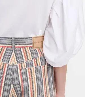 See By Chloé Striped Denim Shorts