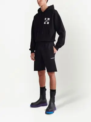 Off-White Helvetica Logo Track Shorts - Black