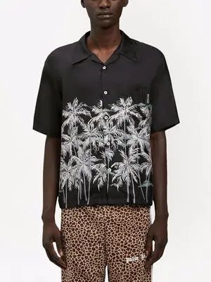 Palm Angels Palm Tree-print Silk Shirt