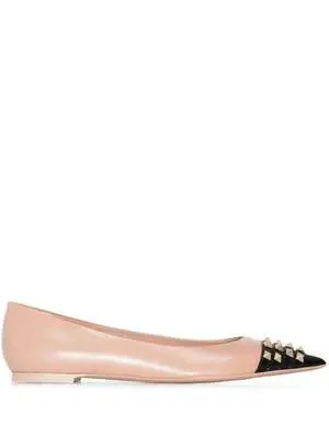 Valentino Garavani Rockstud Leather Ballet Pumps