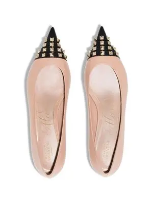 Valentino Garavani Rockstud Leather Ballet Pumps