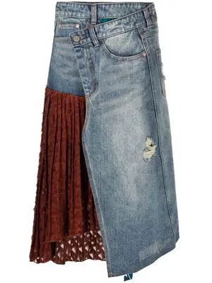 Andersson Bell Pleats Combo Asymmetric Skirt