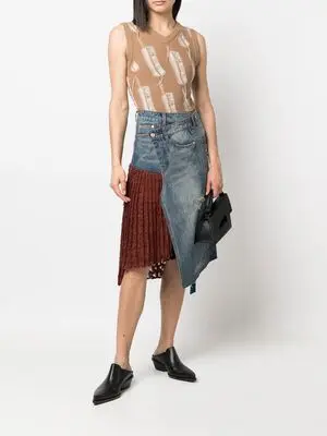 Andersson Bell Pleats Combo Asymmetric Skirt
