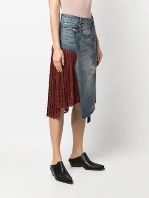 Andersson Bell Pleats Combo Asymmetric Skirt
