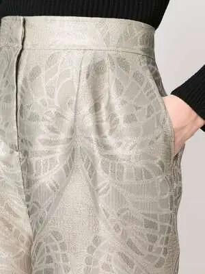 Alberta Ferretti Wide-leg Metallic Jacquard Trousers