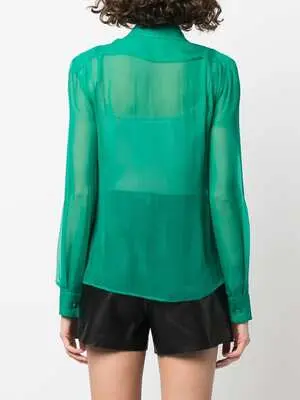 Alberta Ferretti Silk Lace Insert Shirt
