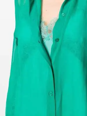 Alberta Ferretti Silk Lace Insert Shirt