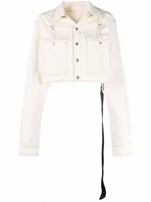 Rick Owens Cropped Denim Jacket - Neutrals