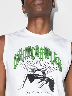 Raf Simons Grimcrawler-print Sleeveless Top
