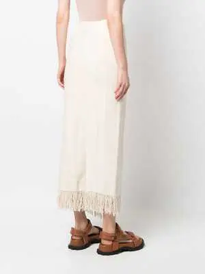 JIL SANDER Fringed Wrap-effect Midi Skirt
