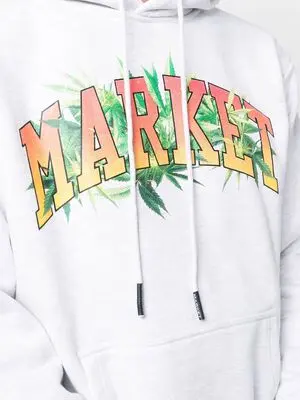 MARKET Logo-print Hoodie - Grey