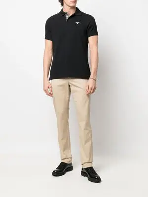 Barbour Logo Embroidered Polo Shirt - Black