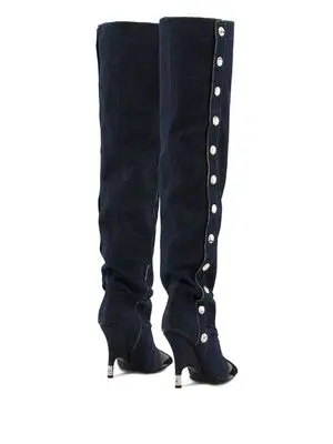 GIUSEPPE ZANOTTI 110mm Harper Denim Knee-length Boots