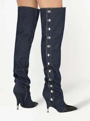 GIUSEPPE ZANOTTI 110mm Harper Denim Knee-length Boots