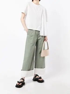 LOW CLASSIC Wide-leg Turn-up Trousers