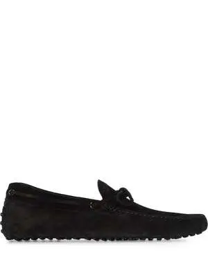 TOD'S Bow-detail Leather Loafers - Black