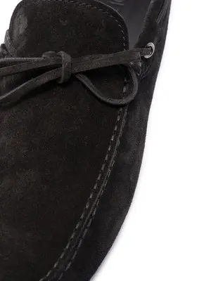 TOD'S Bow-detail Leather Loafers - Black