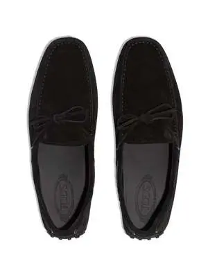 TOD'S Bow-detail Leather Loafers - Black