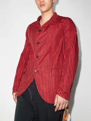 Comme Des Garçons Striped Single-breasted Blazer