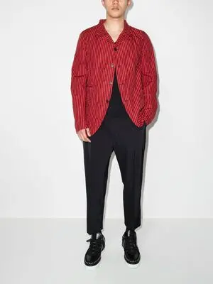 Comme Des Garçons Striped Single-breasted Blazer