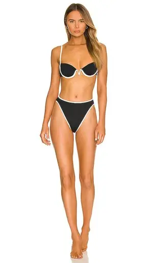 L*Space Nora Bikini Bottom - Black & Cream