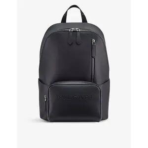BVLGARI Logo-embossed Leather Backpack