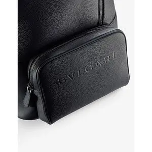 BVLGARI Logo-embossed Leather Backpack