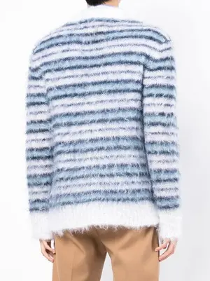 Marni Striped V-neck Cardigan - Blue