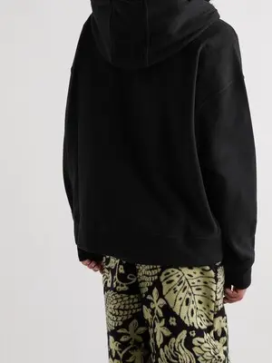 JIL SANDER Logo-embroidered Cotton-jersey Zip-up Hoodie