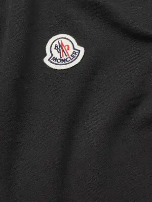 Moncler Logo-embroidered Striped Zip-up Hoodie - Black