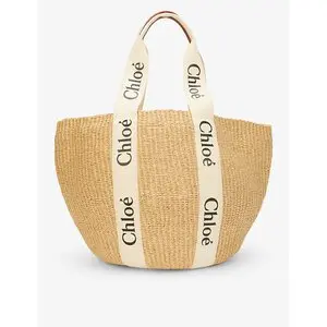 Chloé Woody Medium Paper Basket Tote - White