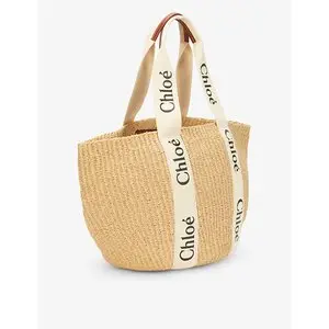Chloé Woody Medium Paper Basket Tote - White