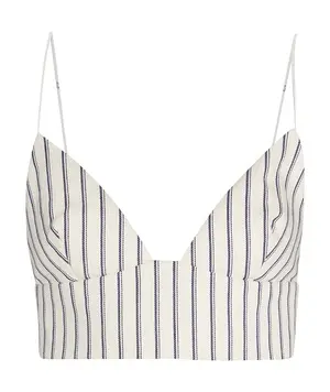 Adam Lippes Striped Denim Bralette - Canvas/indigo