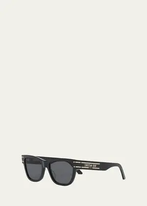 Dior DiorSignature S6U Rectangle Sunglasses Shiny Black