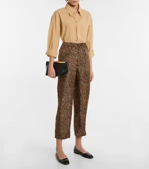 Nanushka Printed Silk Trousers