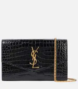 Saint Laurent Uptown Croc-effect Leather Shoulder Bag