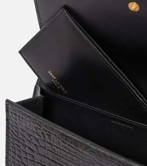 Saint Laurent Uptown Croc-effect Leather Shoulder Bag