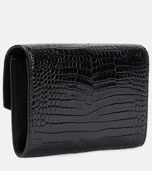 Saint Laurent Uptown Croc-effect Leather Shoulder Bag