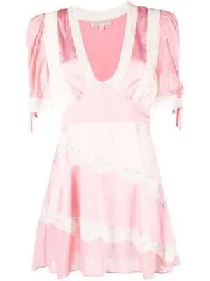 LoveShackFancy Floral-lace Detail Mini Dress - Pink