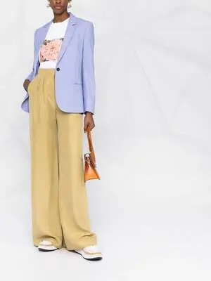 Alberta Ferretti Wide-leg Silk Trousers - Neutrals