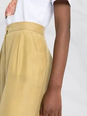 Alberta Ferretti Wide-leg Silk Trousers - Neutrals