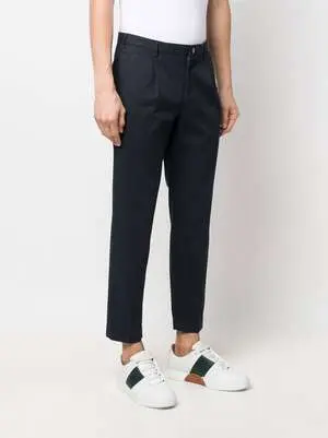 Incotex Cropped-leg Chino Trousers - Blue